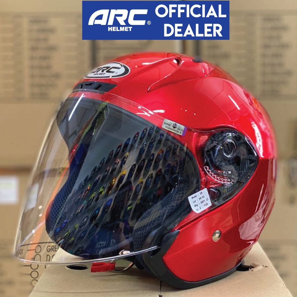ARC XR Scarlet Red Open Face Helmet 2022 💯 ORIGINAL | Shopee Malaysia