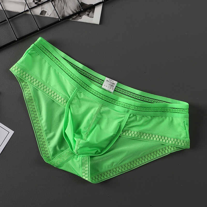 New Style Ice Silk Underwear Men Translucent Briefs Low Waist Mens