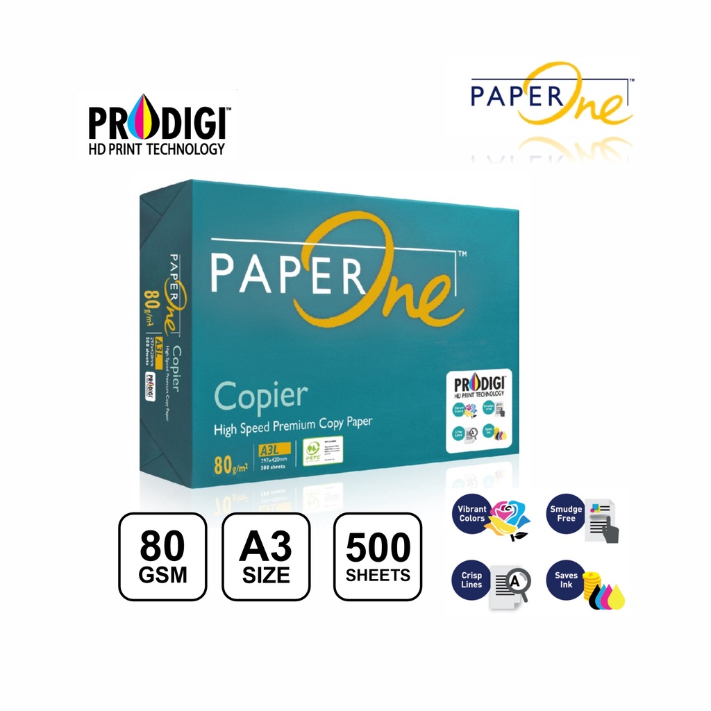 Paper One A3 Copier Paper 80gsm 500's Kertas A3 | Shopee Malaysia