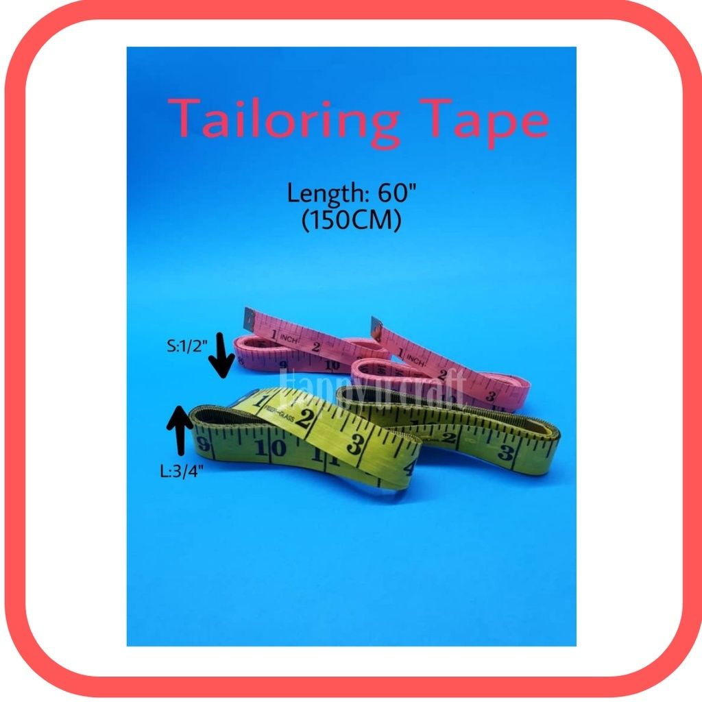 (3Pcs/Pkt) Tailoring Tape (Small) / Pita Ukur (Kecil)-(150cm / 60 Inch ...