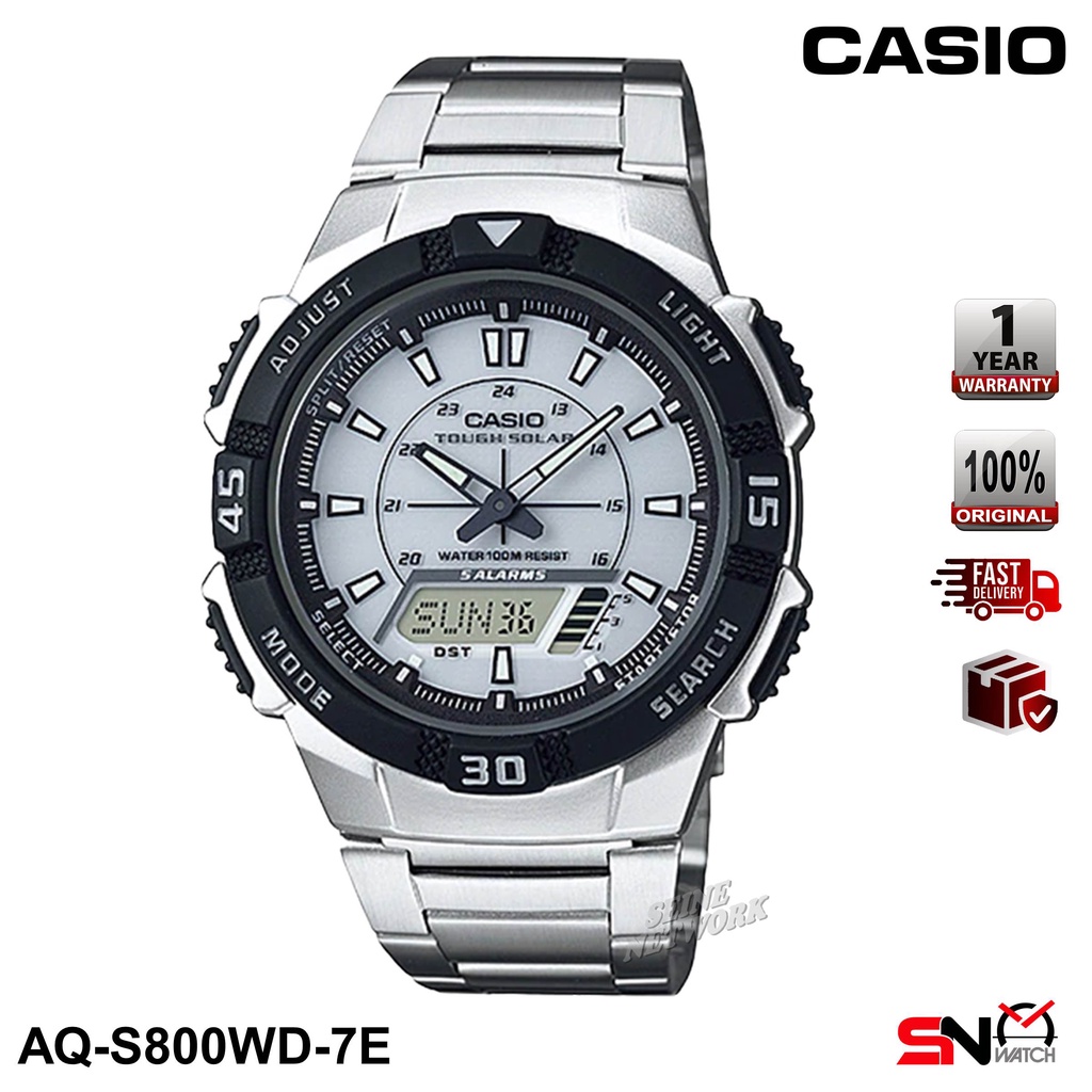 Casio AQ-S800W AQ-S800WD Tough Solar Analog Digital Resin Band Men ...