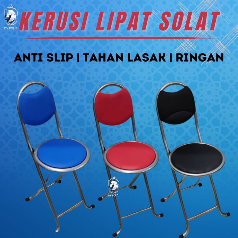 Kerusi Lipat Solat Masjid / sakit lutut / Foldable Chair jenis kaki ...