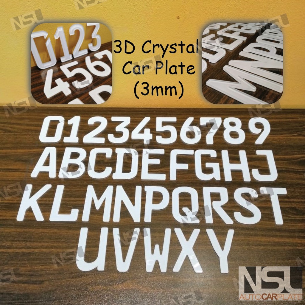 🔥READY STOCK🔥BUAT SIAP🔥Car Number Plate / Nombor Plate Kereta (WHITE ...