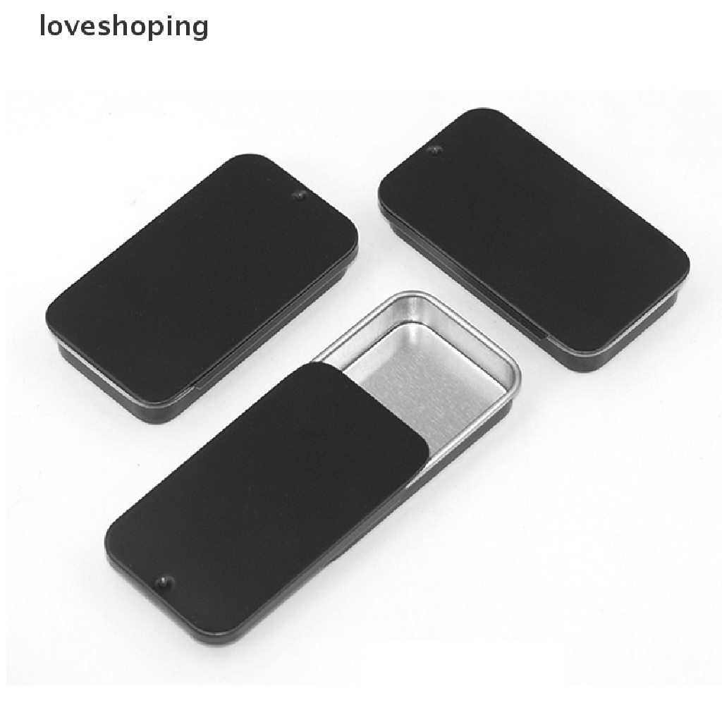 [loveshoping] Metal Rectangular Empty Mini Tin Box Tinplate Push Candy Pill Cases Storage Box ...