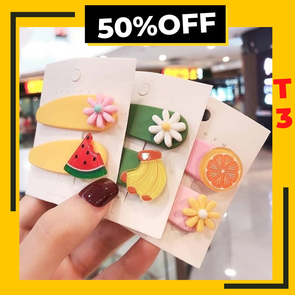 𝟮 𝗣𝗰𝘀 𝗛𝗔𝗜𝗥 𝗣𝗜𝗡 /𝗞𝗟𝗜𝗣 𝗥𝗔𝗠𝗕𝗨𝗧 /Set New Children Cute Cartoon Fresh Flower ...