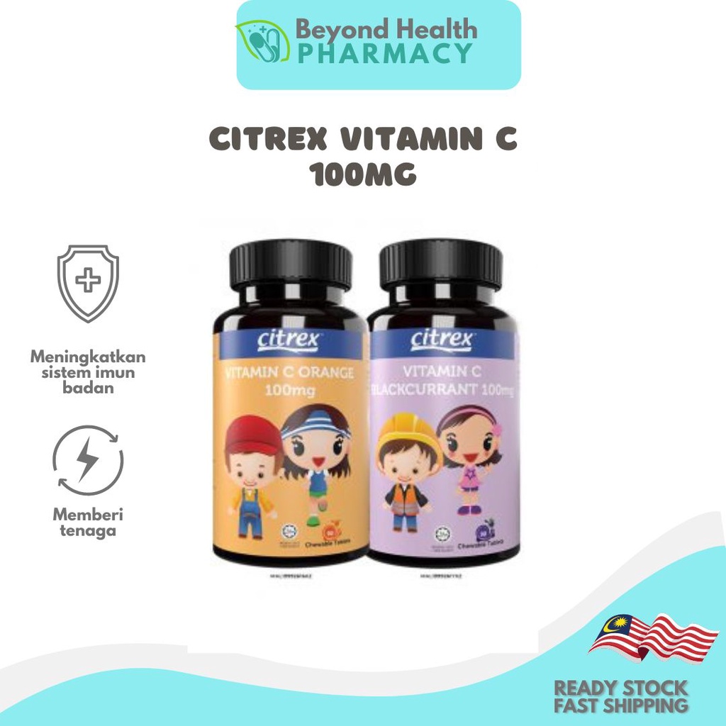 Vitamin C Citrex 100mg Untuk Kanak-kanak Perisa Oren/Blackcurrant ...