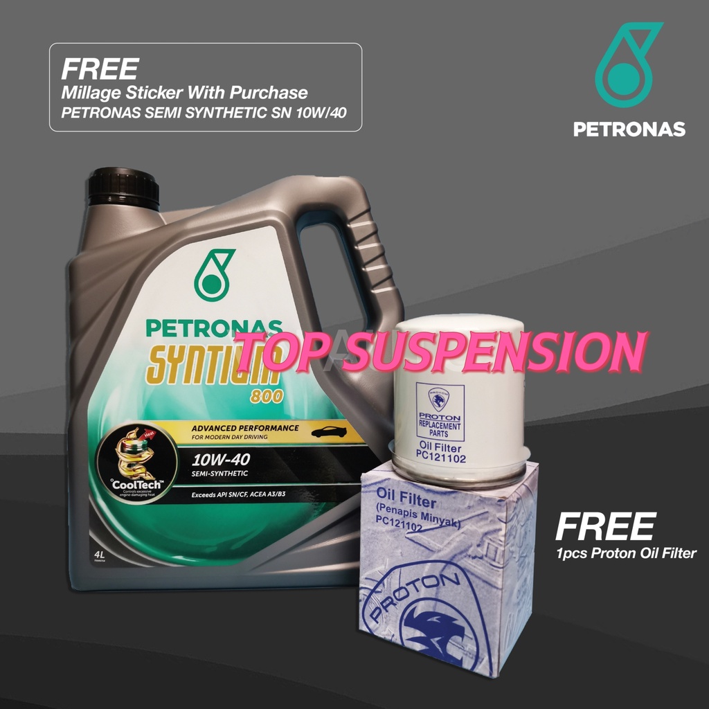 Petronas Syntium Semi Synthetic SN10w40 Engine Oil 4L With Oil Filter ...