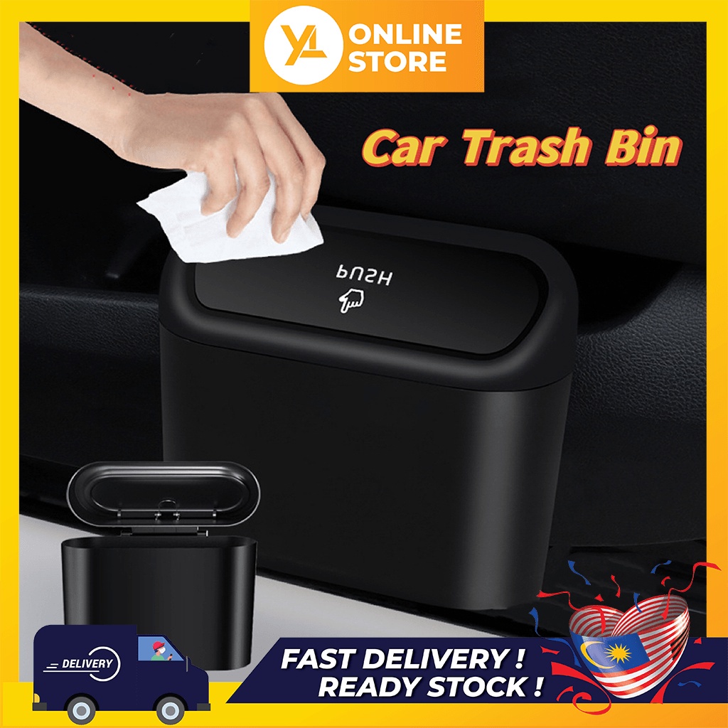 CAR TRASH CAN MINI CAR TRASH BIN FLIP LID DUSTBIN GARBAGE BIN RUBBISH ...