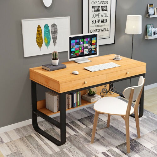 S 100cm / 120cm Multifunction Computer Study Table With Drawer Wood ...