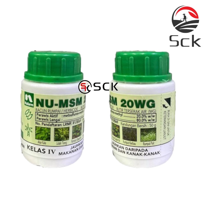 Botol 50g NU-MSM 20WG Nufarm Metsulfuron-methyl 20% Racun Rumpai Ally ...