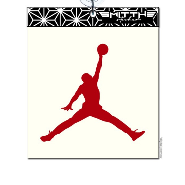 MERAH Michael Jordan Logo Basketball Mike Cutting Sticker for Car ...