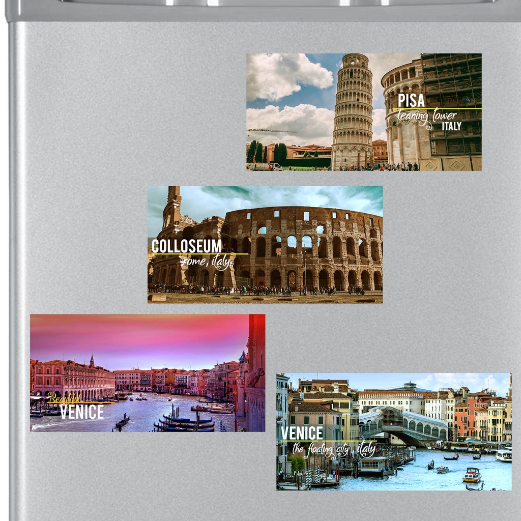 Italy Venice Colloseum Pisa Gift Souvenir Fridge Magnet Sheet 10 cm x 5 ...