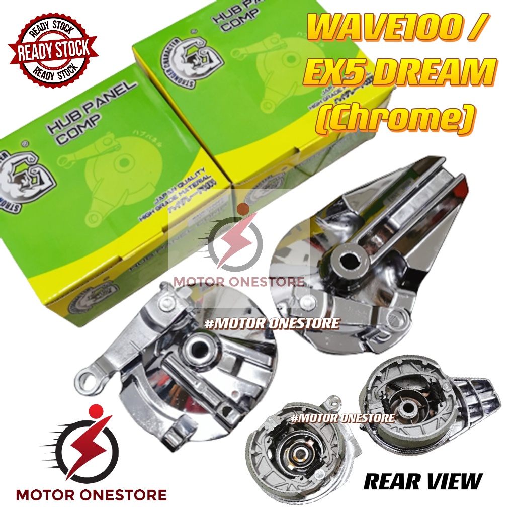 [CHROME] EX5 DREAM/ WAVE100 FRONT + REAR HUB PANEL COMPLETE SET EX5 ...