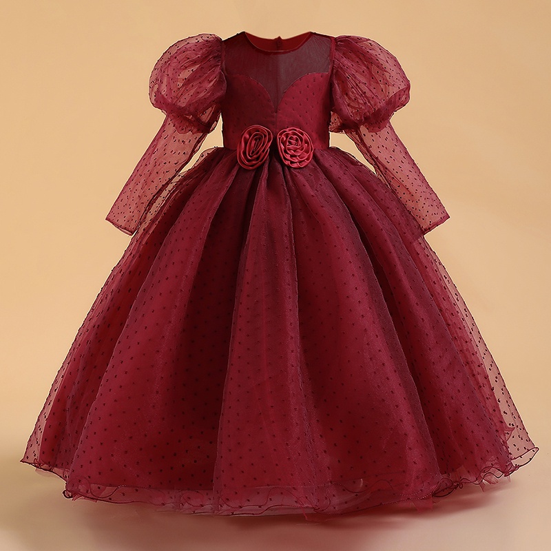 New Style Long Sleeve Kids Party Clothes Evening Formal Flower Girls ...