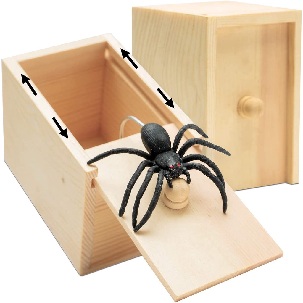 GreenFriend Original Spider Prank Box,Handdmade Wooden Pop Out Rubber ...