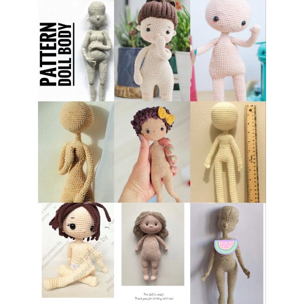 [PDF PATTERN ONLY] Doll Body Base Pattern Amigurumi Stuff Toys Handmade ...