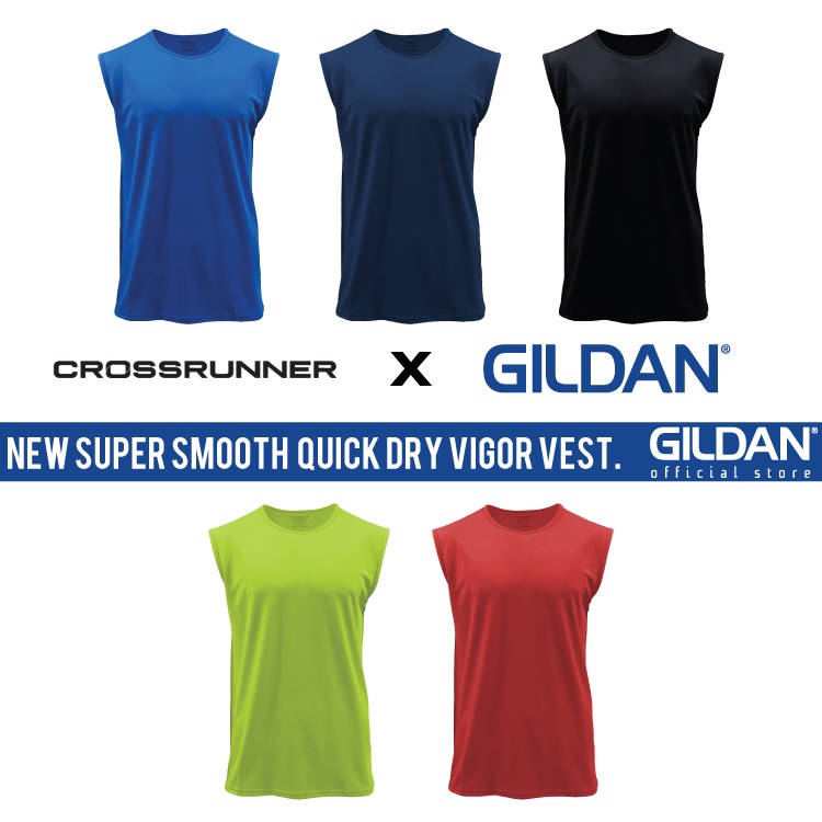 GILDAN x CROSSRUNNER Sleeveless Sport T-Shirt Gym Shirt Jersey Tank Top ...