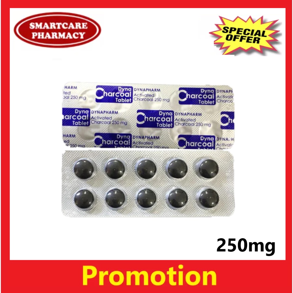Dyna Charcoal Tablet 250mg 10 tablets | Shopee Malaysia