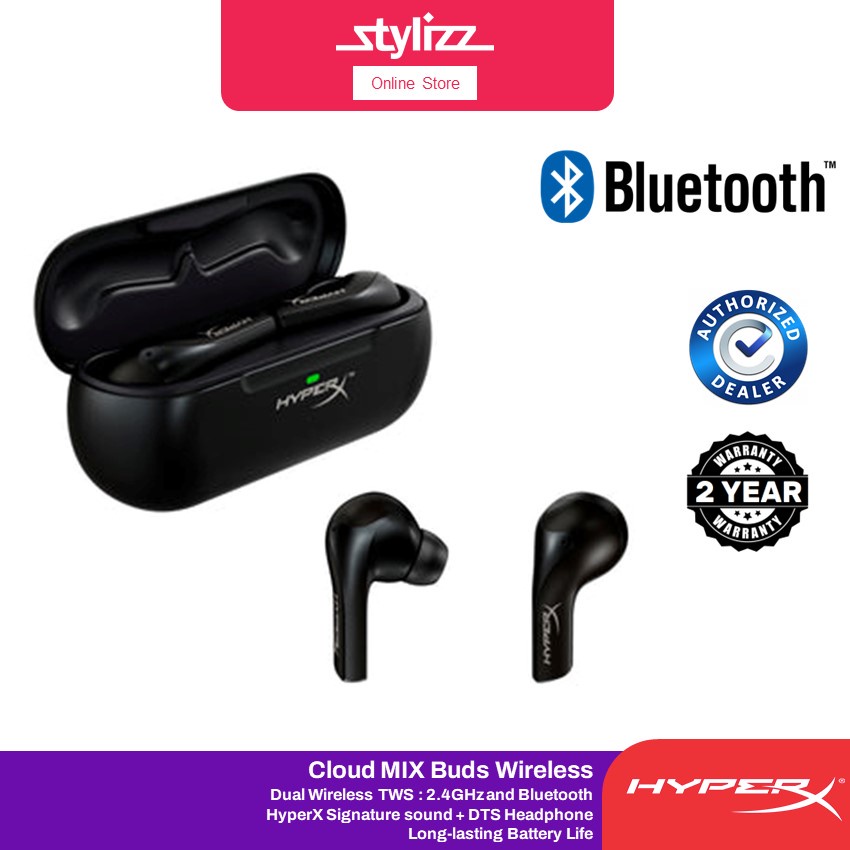 HyperX Cloud Mix Buds TWS Dual Wireless TWS: 2.4GHz | Bluetooth USB-C Adapter Wireless ...
