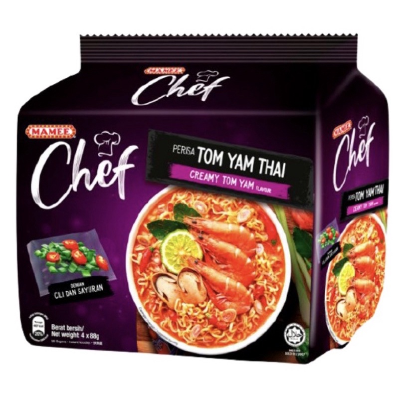 Mamee Chef Instant Noodles Curry Laksa/ Tomyam/ Spicy Chicken Shitake ...
