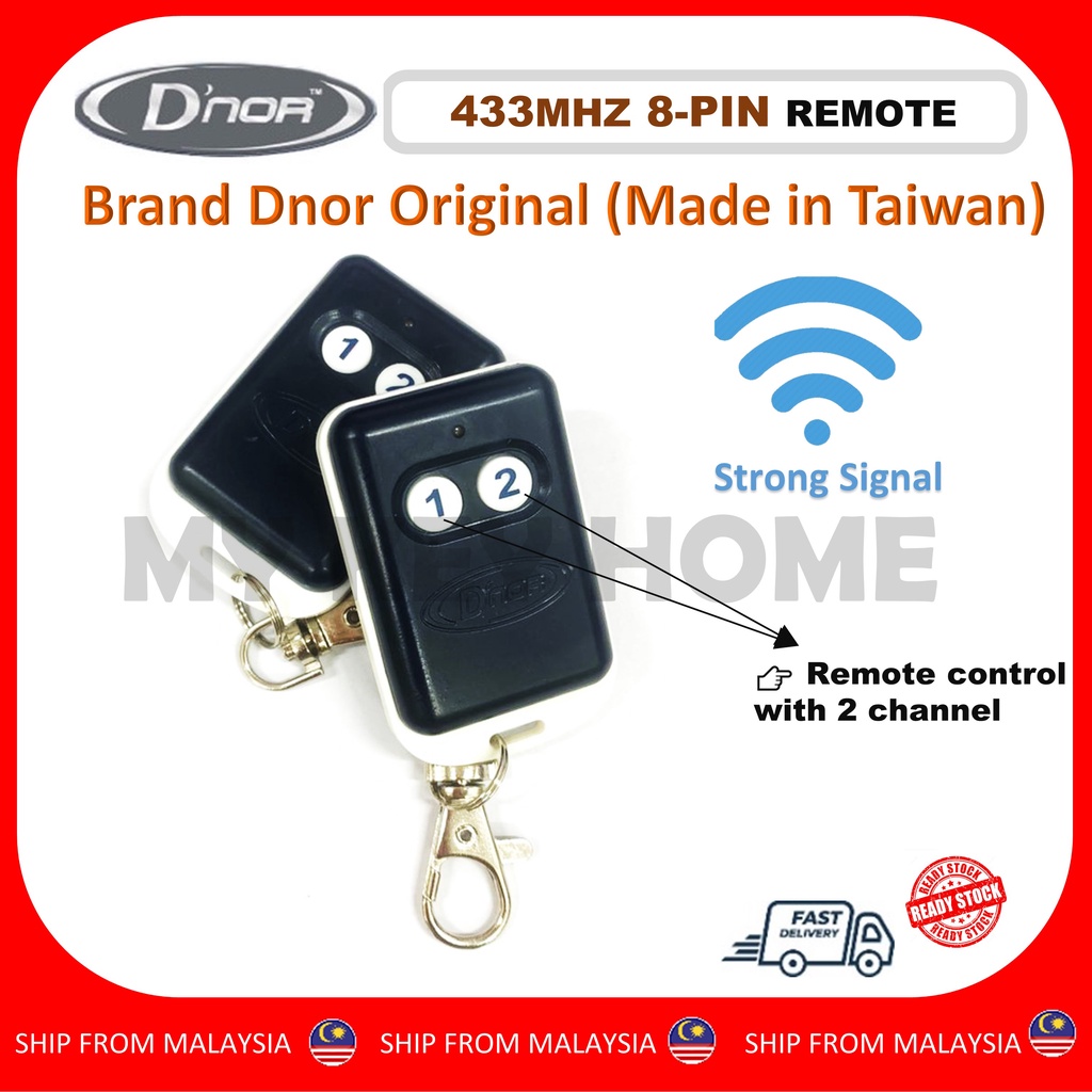 Dnor 2 channel Autogate Remote Controller 433Mhz 8 pin dip code type ...