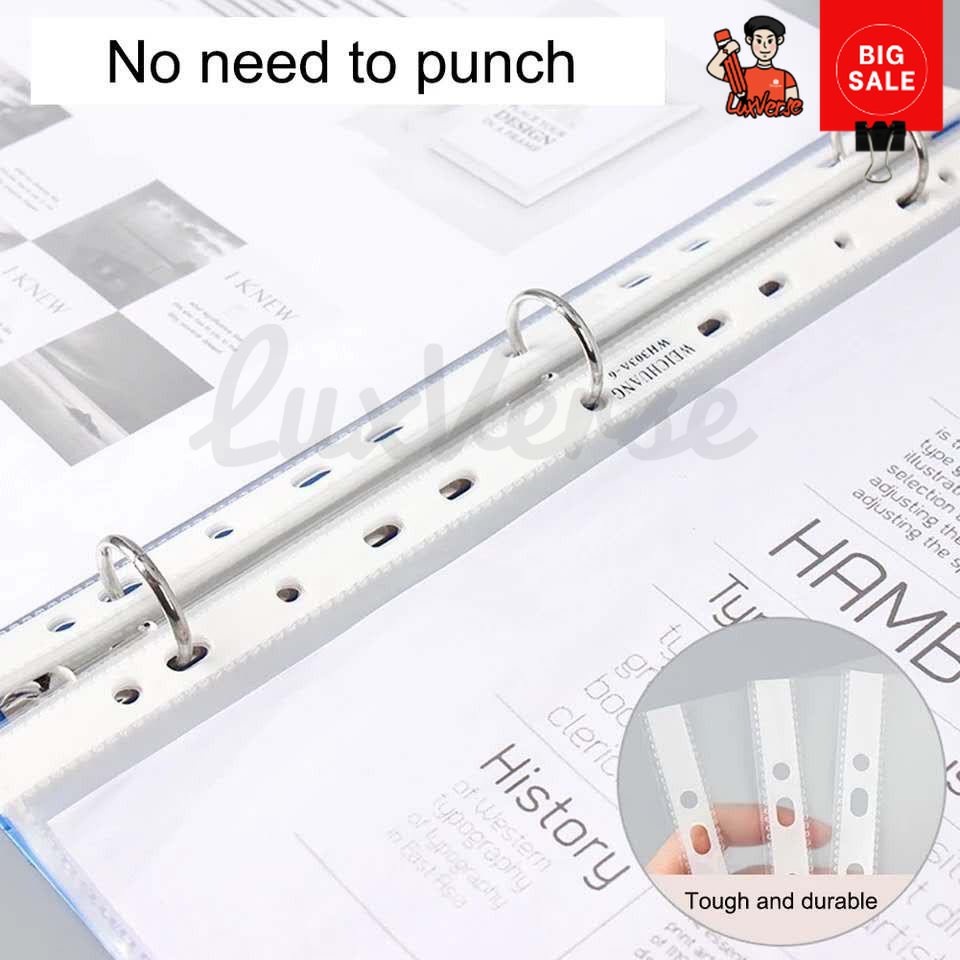CBE A4 Transparent Sheet Protectors 11 Holes Pocket File Refill 10's 🔥 ...