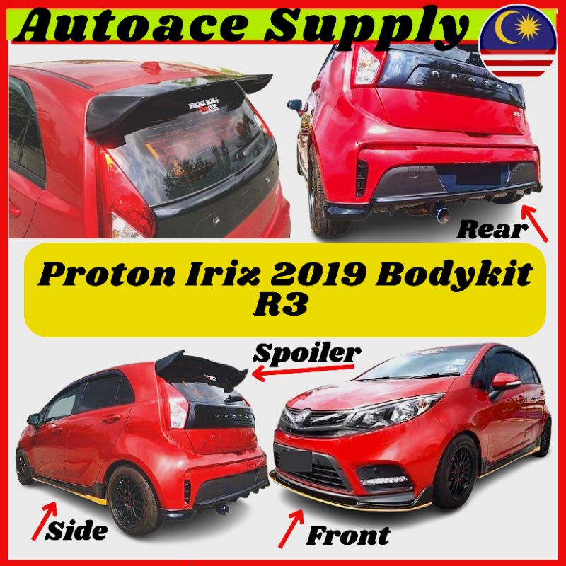 🔥Proton Iriz 2019 Bodykit R3 Siap Warna Hitam Kuning Spoiler Hitam ...
