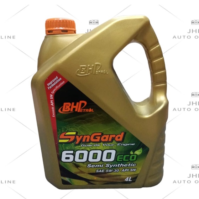 BHP SynGard 6000 ECO ENGINE OIL(Semi Synthetic) SAE 5W-30 (4LITRE ...