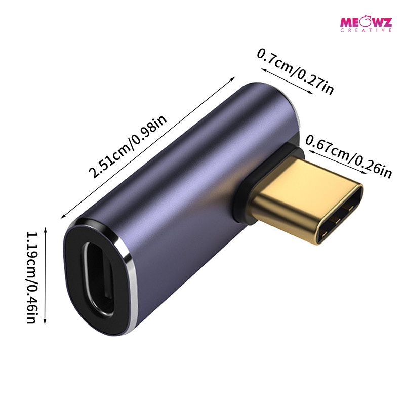 USB4 90° Type-C Female to Male USB-C PD 100W 4K 8K Video Thunderbolt 3 ...