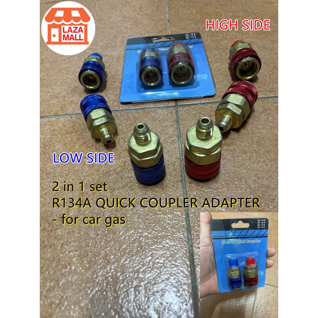 2 Pcs R134a Adapter Car Aircond socket Gas Penyaman Udara Kereta Freon ...