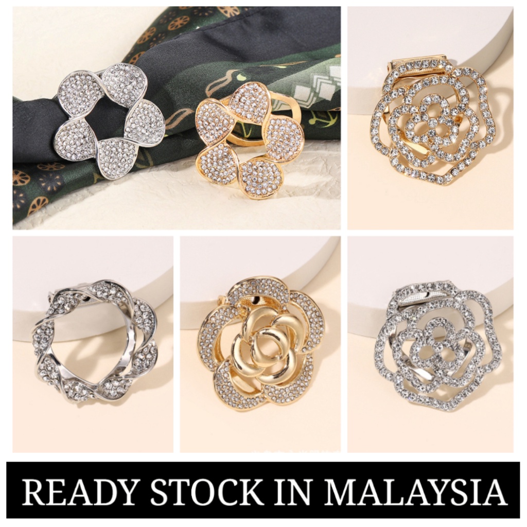 Premium Multifunction Brooch Scarf Ring Tudung Muslimah Hijab Pin ...