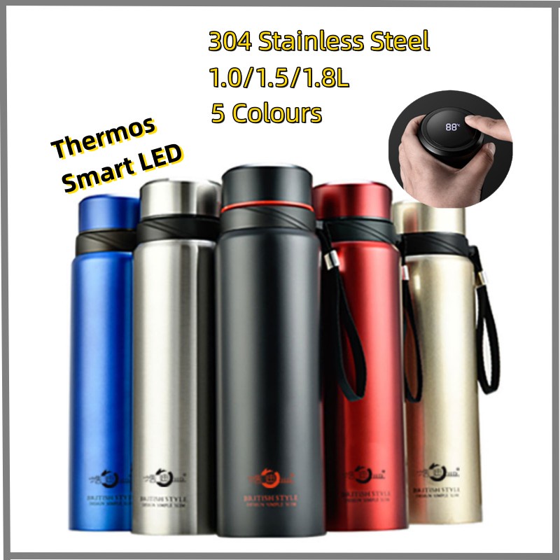 1800ml Thermos Bottle Flask LED Stainless Steel/LED智能不锈钢耐冷热保温瓶/热水壶 ...