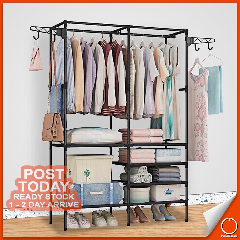 𝐇𝐄𝐀𝐕𝐘 𝐃𝐔𝐓𝐘 DIY Large Stainless Steel Wardrobe Shoes Clothes Scarf ...