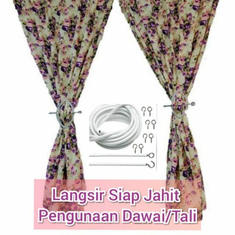 (Dawai/Tali) Homemade Siap Jahit Langsir Pintu Tingkap Vantage Corak ...