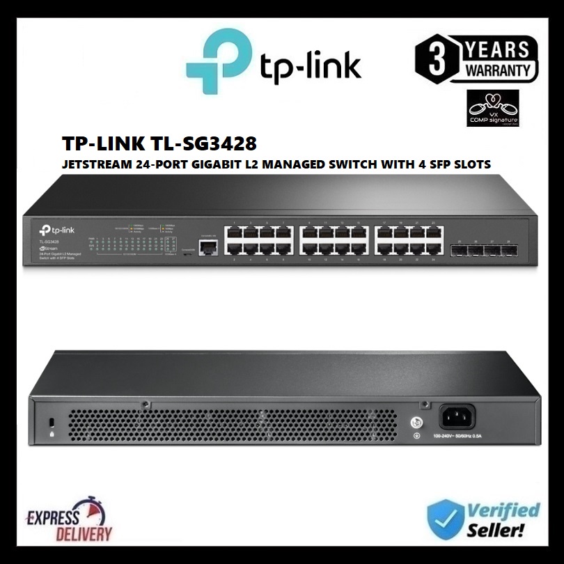 TP-LINK TL-SG3428 JETSTREAM 24-PORT GIGABIT L2 MANAGED SWITCH WITH 4 ...