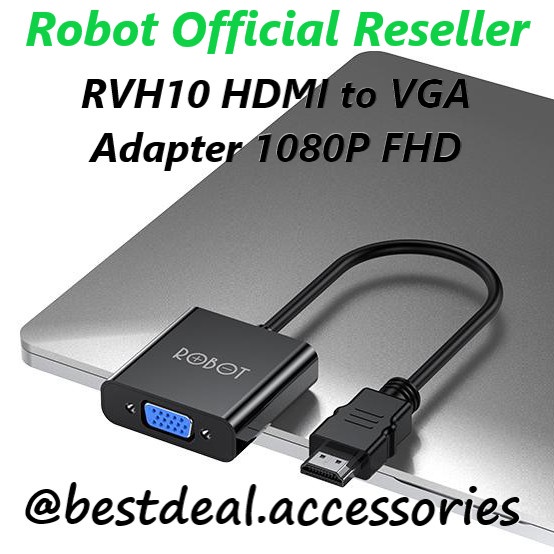 Robot RHV10 HDMI to VGA Adapter 1080P Full HD Audio & Power) | Shopee ...