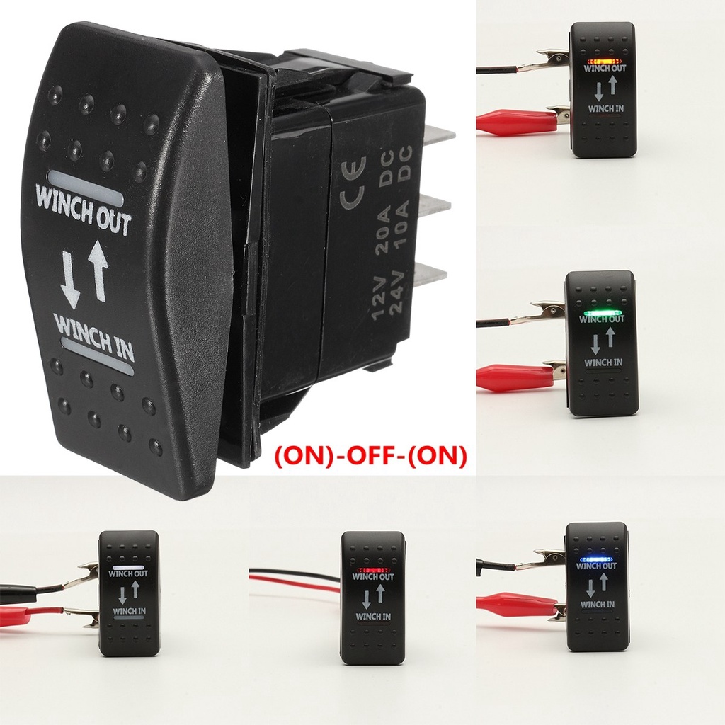 12V 20A 7 Pins Car Winch In Winch Out ON -OFF-ON Rocker Switch ...