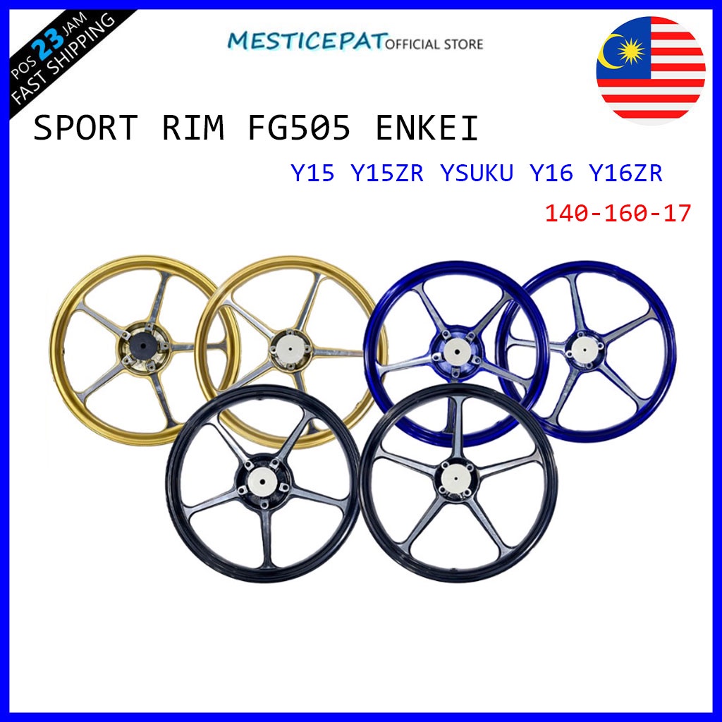 FG 505 FG505 SPORT RIM ENKEI Y15 Y15ZR YSUKU Y16 Y16ZR 140-160-17 FREE T-SHIRT ENKEI | Shopee ...