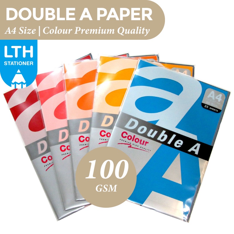 LTH Double A Colour Paper Premium High Quality A4 Colour Paper 100 Gram ...