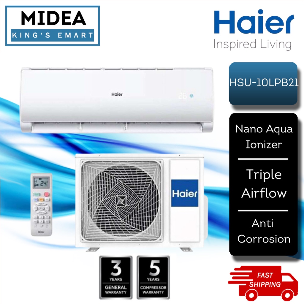 [Delivery by Seller] Haier 1.0HP R32 Non-Inverter Nano Aqua Ionizer Air ...