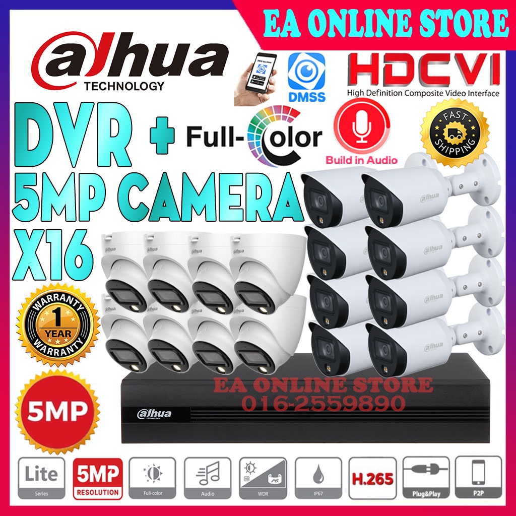 DAHUA Full Colour Audio 16-CHANNEL 5MP Full HD 1920P CCTV 5.0MP 16CH ...
