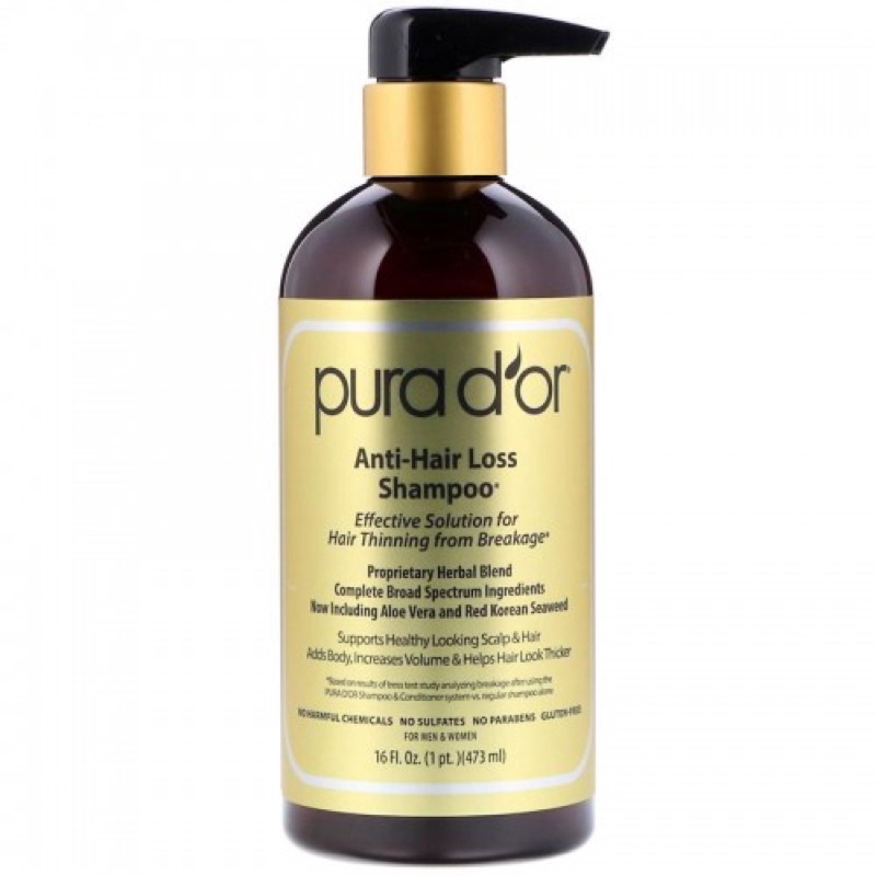 PURA D'OR Original Gold Label Anti-Thinning Biotin Shampoo 473ml ...