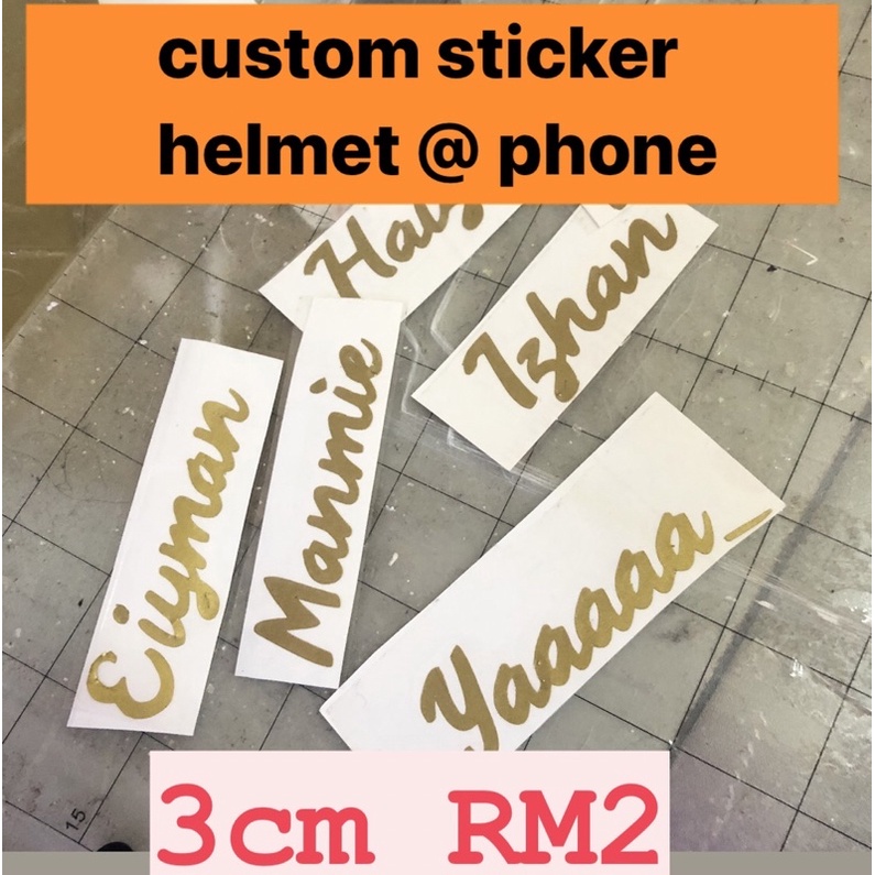 sticker vynil custom potong (untuk helmet, phonecase dll) | Shopee Malaysia