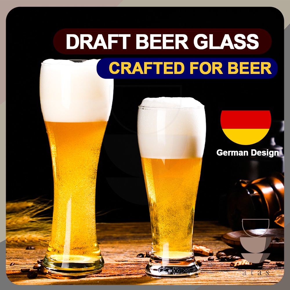 ATAS BAR GERMAN Pilsner Beer Glass Pint Mug Draught Munich Weizen Stout ...