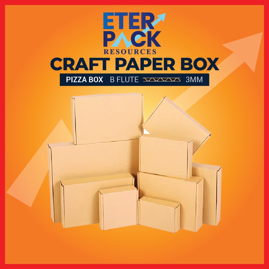 Ready Stock-Craft Paper Box Pizza Box Aircraft Box Packaging Box B ...