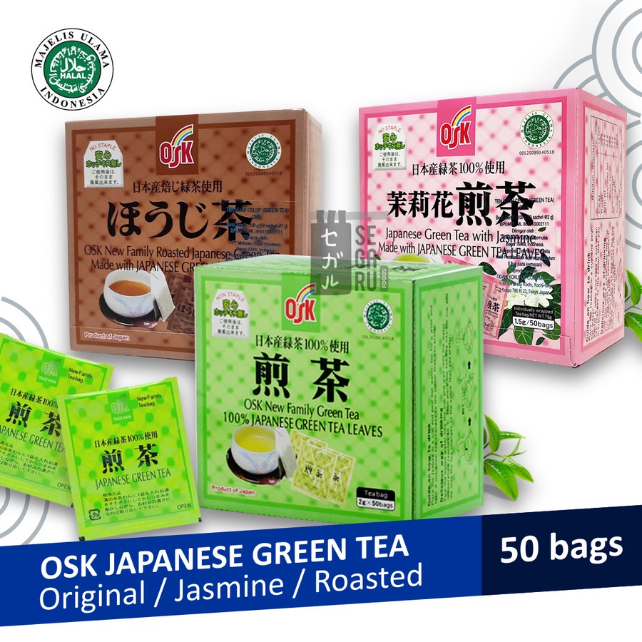 HIJAU OSK Japanese Green Tea | Halal Japanese Green Tea (50 Sachets) | Shopee Malaysia