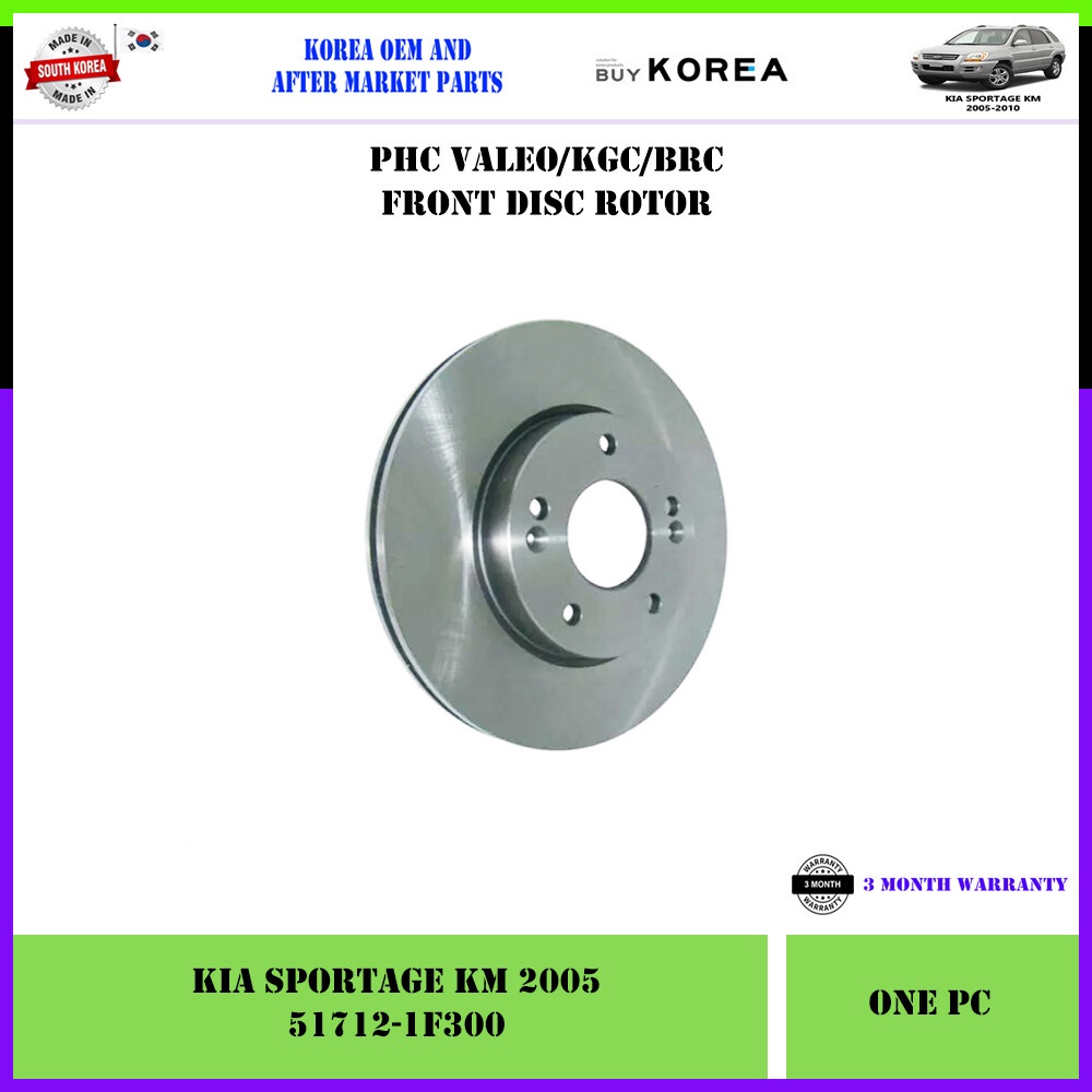 Kia Sportage KM 2005 Front Korea Aftermarket Disc Rotor 1pc (51712 ...