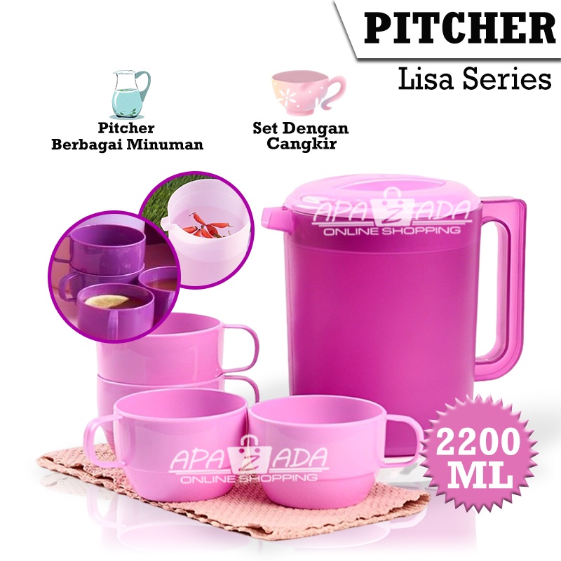 Apazada - Lisa Plastic Teapot Set Of 5 BPA Free Drinking Water/Tea And ...