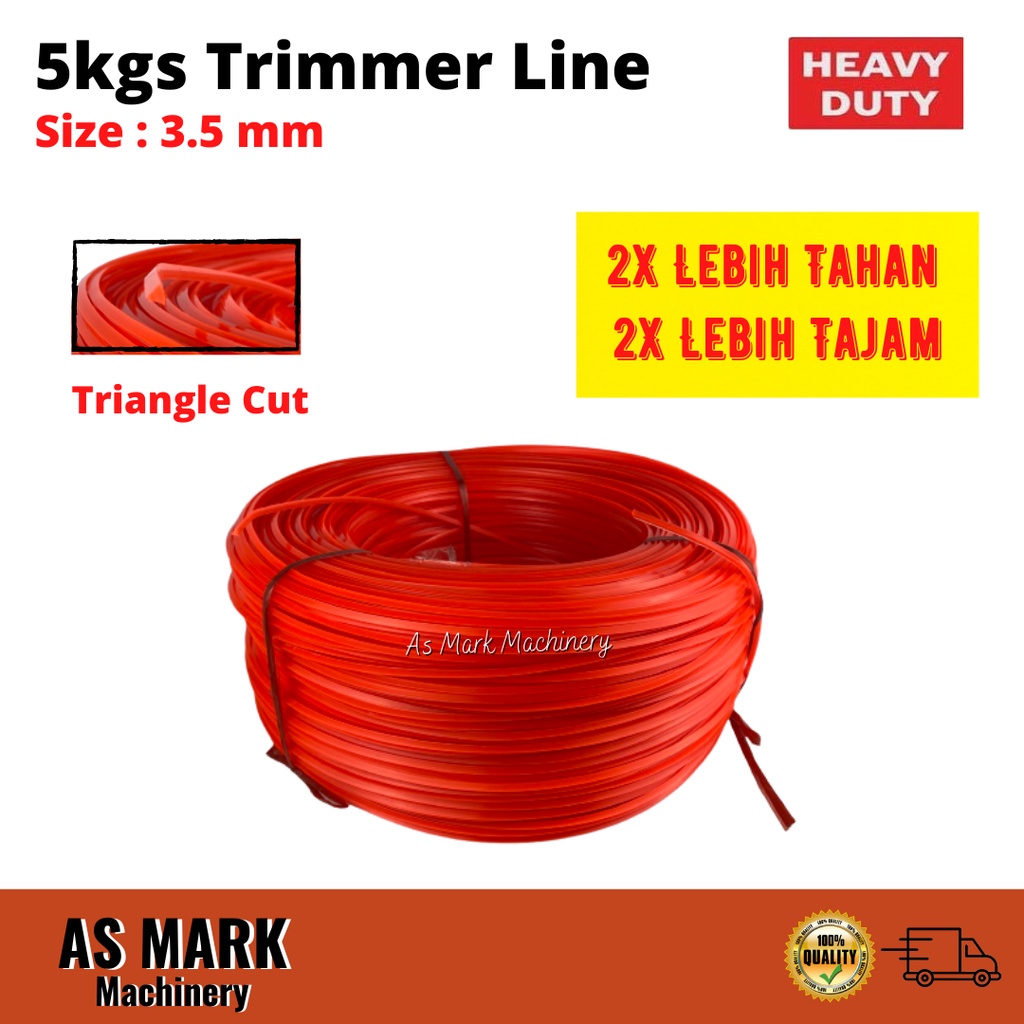 5Kgs 3.5mm Triangle Cut Nylon Grass Trimmer Line String Brush Cutter Tali Mesin Rumput Grass ...