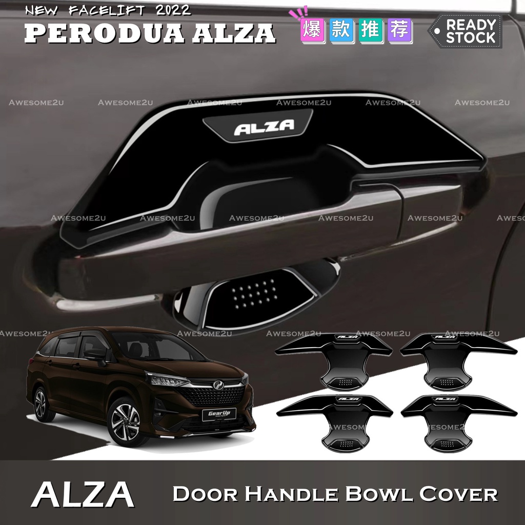 Awesome2u Perodua New Alza 2022 Glossy Black Door Handle Bowl Cover ...